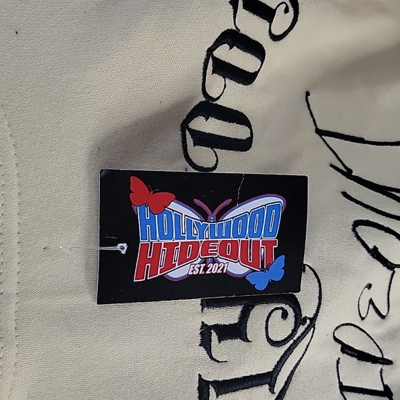 Hollywood Hideout | Shirts | Hollywood Hideout Cream Embroidered Hoodie ...